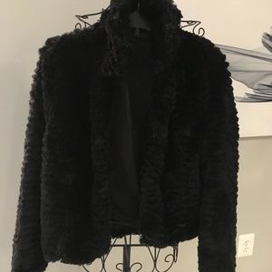 Fever | Jackets & Coats | Fever Black High Collar Faux Fur Boucle ...